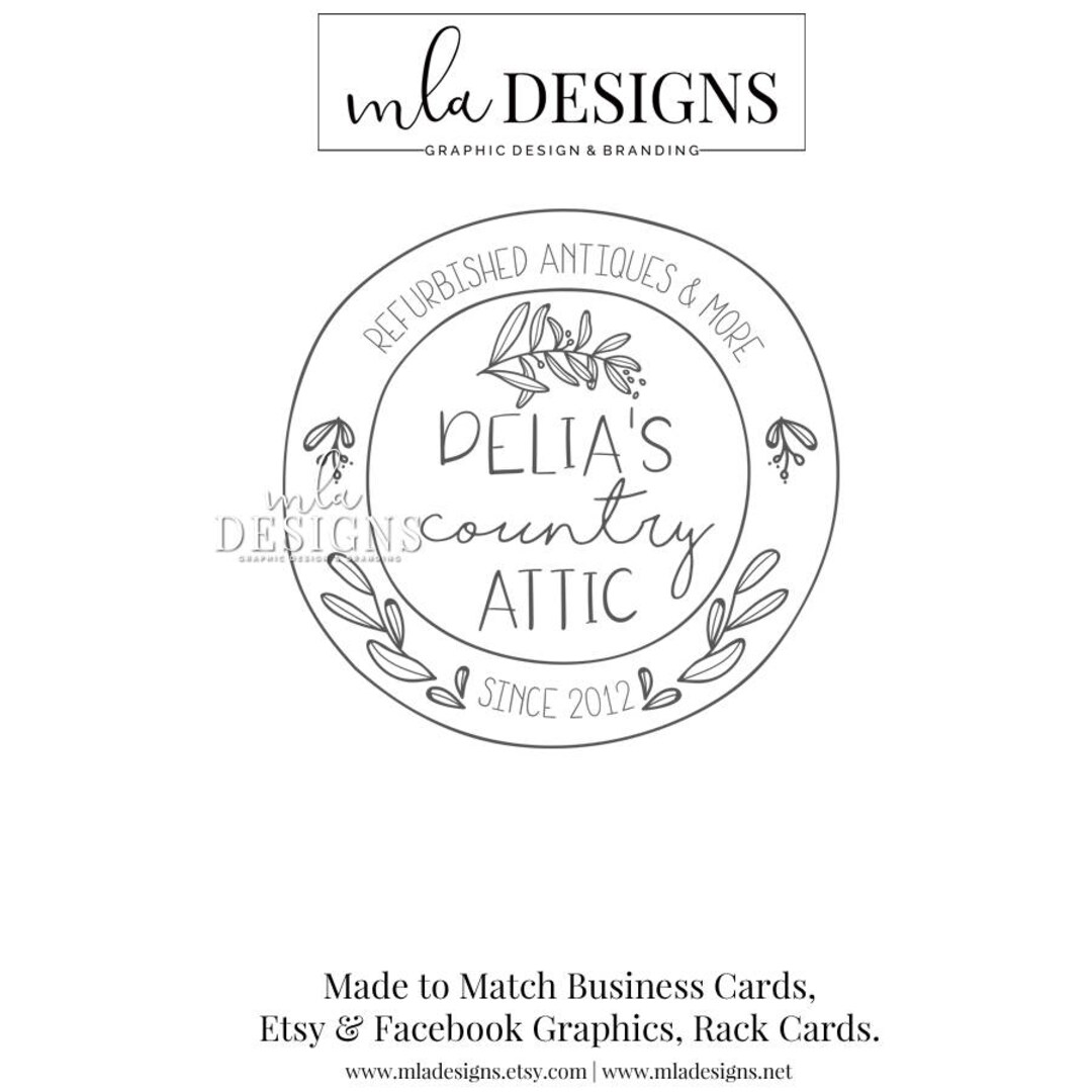 Round Rustic Logo Black and White Logo Simple Logo Custom - Etsy Portugal