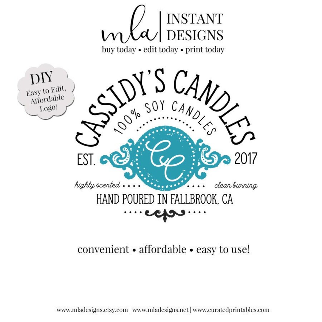 Editable Round Logo Template, DIY Round Logo - Vintage Logo, Logo Stamp ...