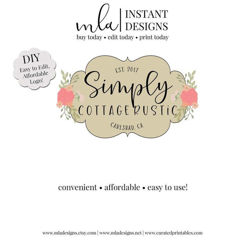 DIY Framed Logo Editable Rustic Logo Boutique Logo Rustic - Etsy