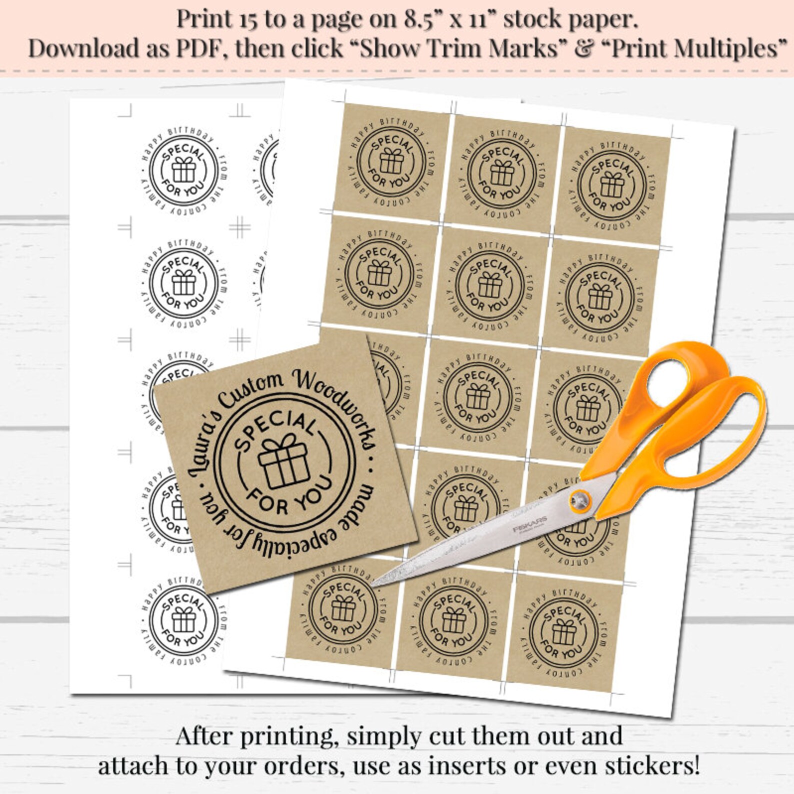 Editable Tag Label, DIY Label, Square Label Template, DIY Sticker, DIY ...