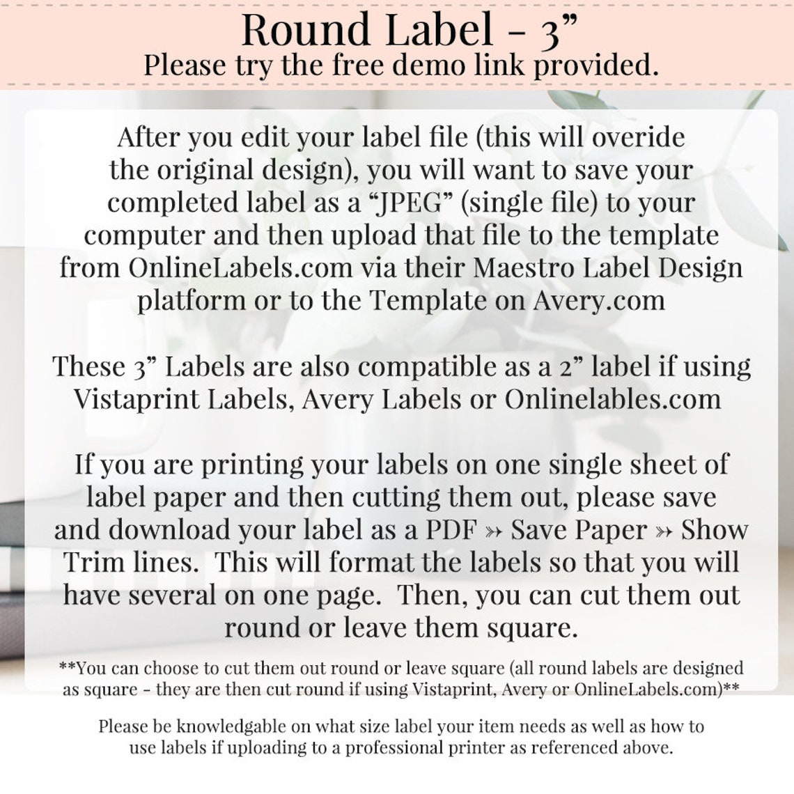 Editable Round Label, DIY Round Label, Round Label Template, DIY Round ...