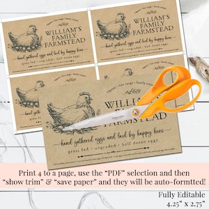 Egg Carton Label, Editable Egg Carton Label, DIY Farm Label, Half Dozen ...