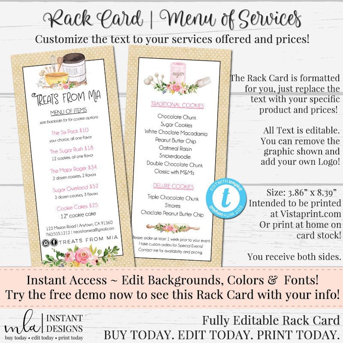 Editable Rack Card DIY Rack Card Customizable Rack Card DIY - Etsy