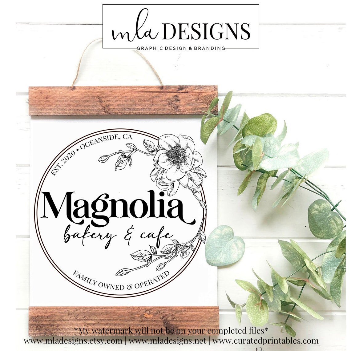 Magnolia Logo Flower Logo Boutique Logo Round Logo Premade - Etsy