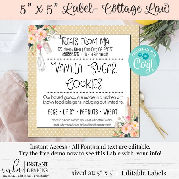 Diy Printable Free Printable Printable Cottage Food Label Template 