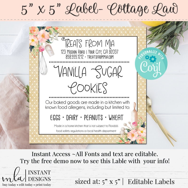 Editable Square Label DIY Label Cottage Law Label DIY - Etsy