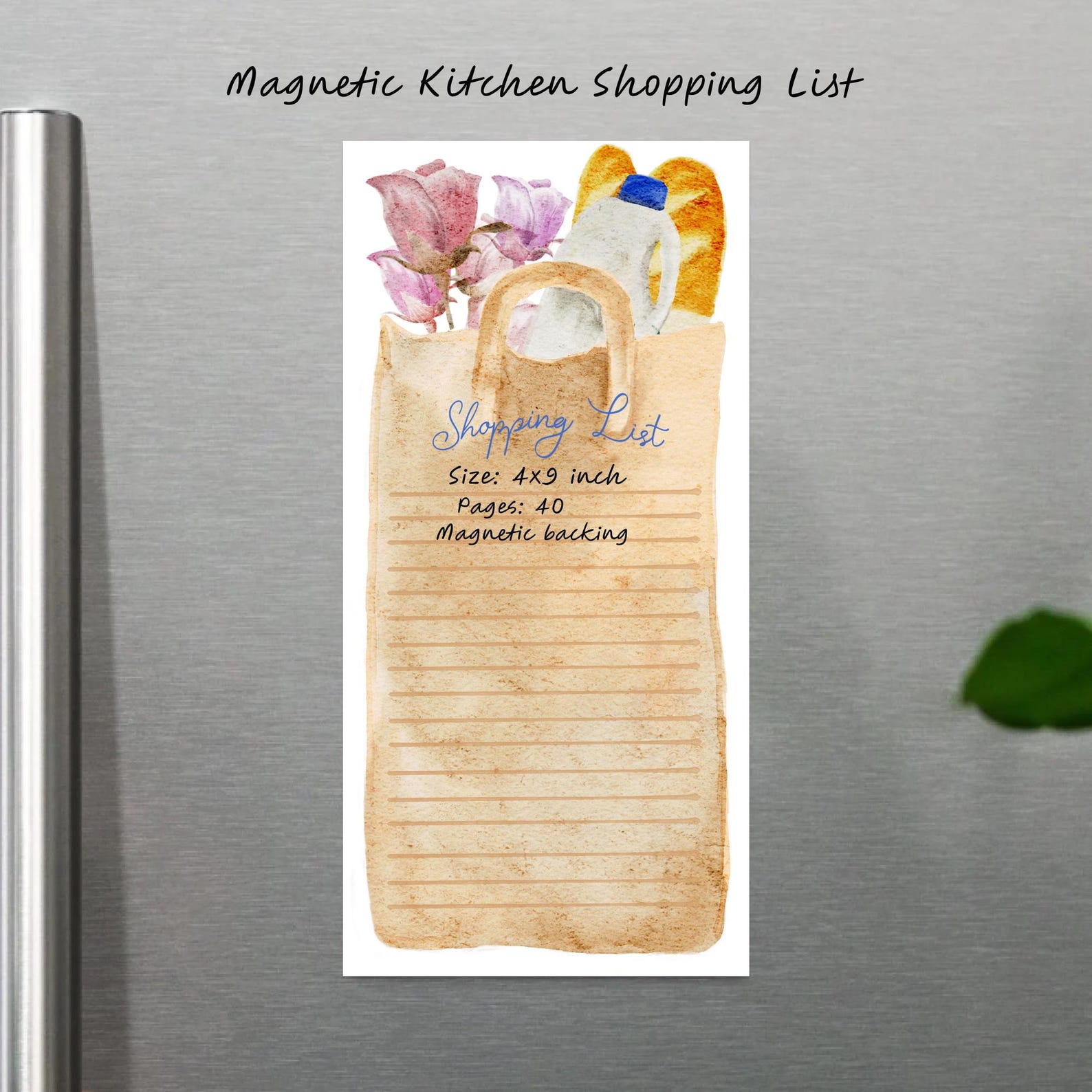 Roses & Groceries Magnetic Grocery List 4x9 Magnetic Shopping List ...