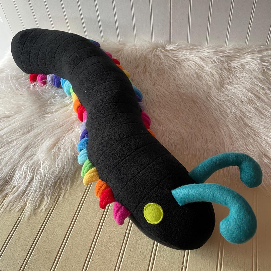 Giant Rainbow Millipede Plush, Millipede Toy, Plush Bug, Plush Insect ...