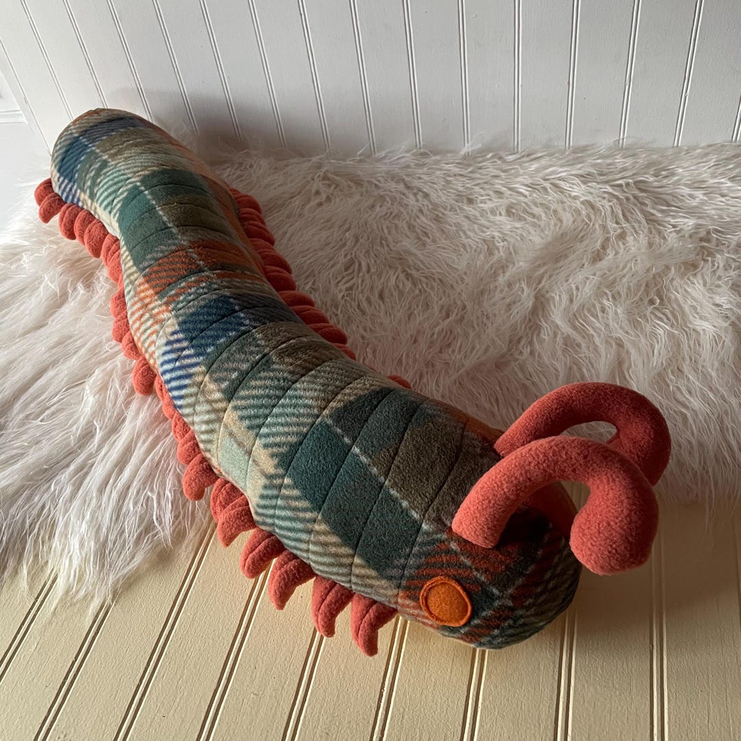 Woodland Plaid Millipede Plush, Millipede Toy, Plush Bug, Plush Insect ...
