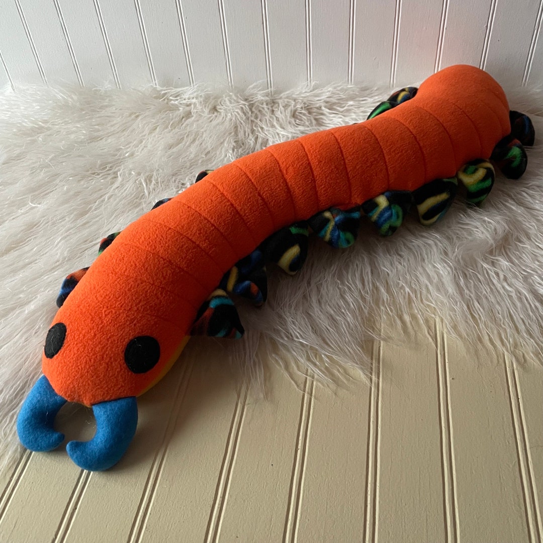 Orange Spark Centipede Plush, Centipede Toy, Plush Bug, Plush Insect ...
