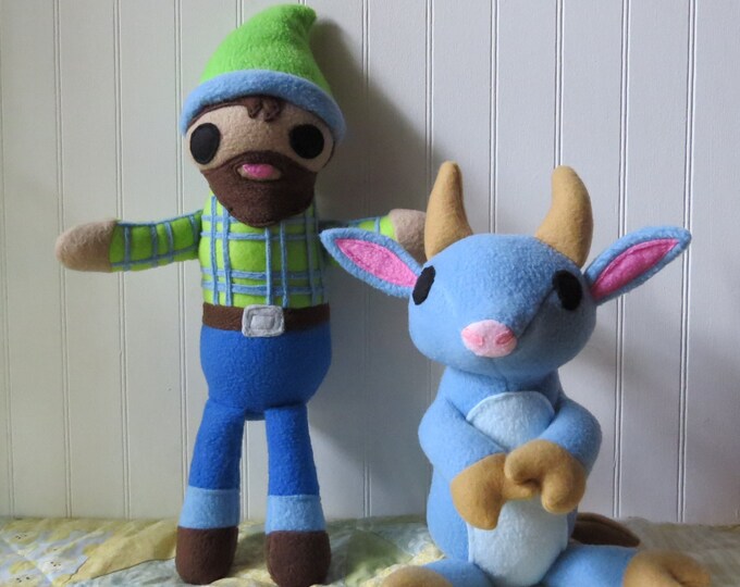 Paul Bunyan and Babe the Blue Ox Plush, Folktale Plush - Etsy