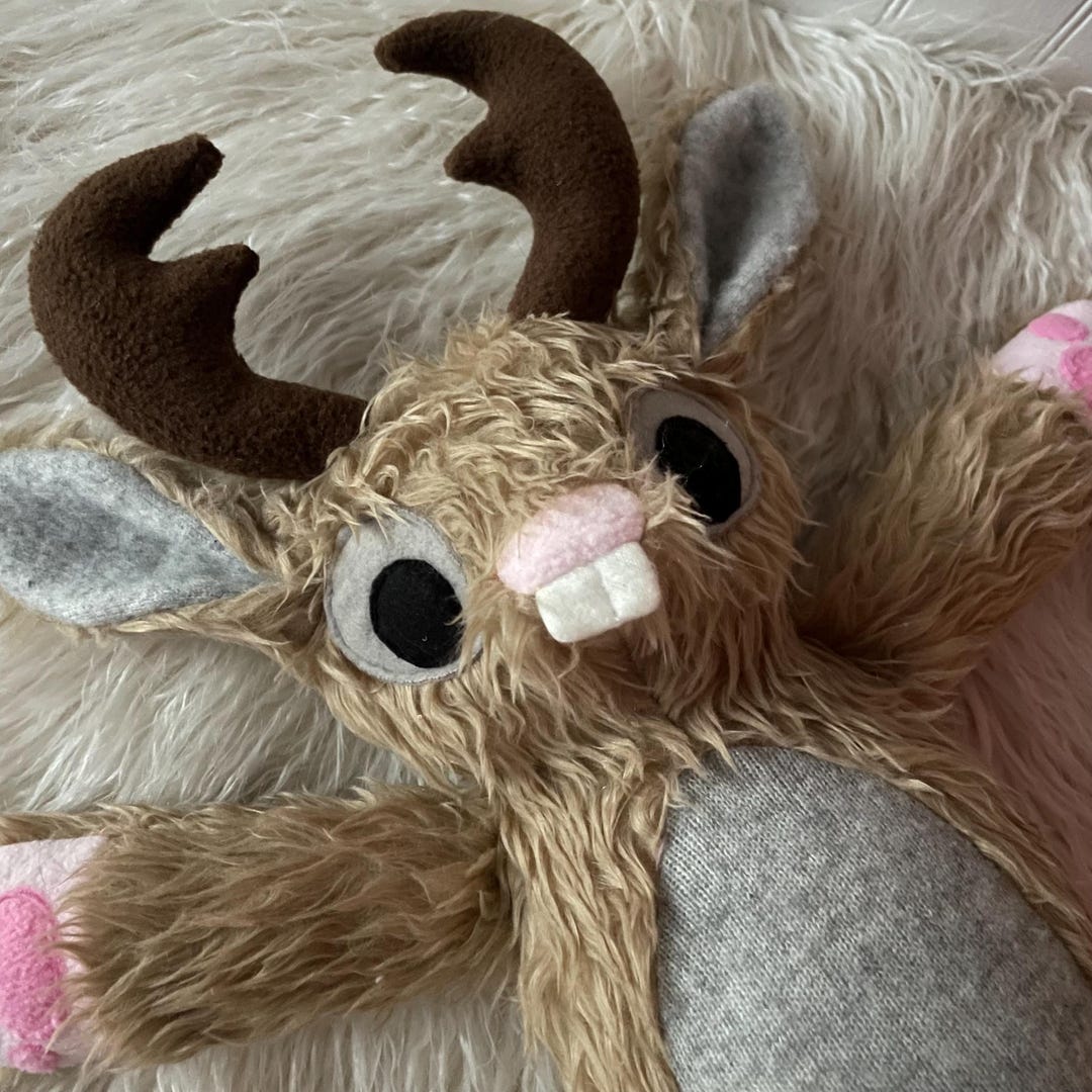 Jackalope Plush, Jackalope, Rabbit Plush, Rabbit With Antlers - Etsy