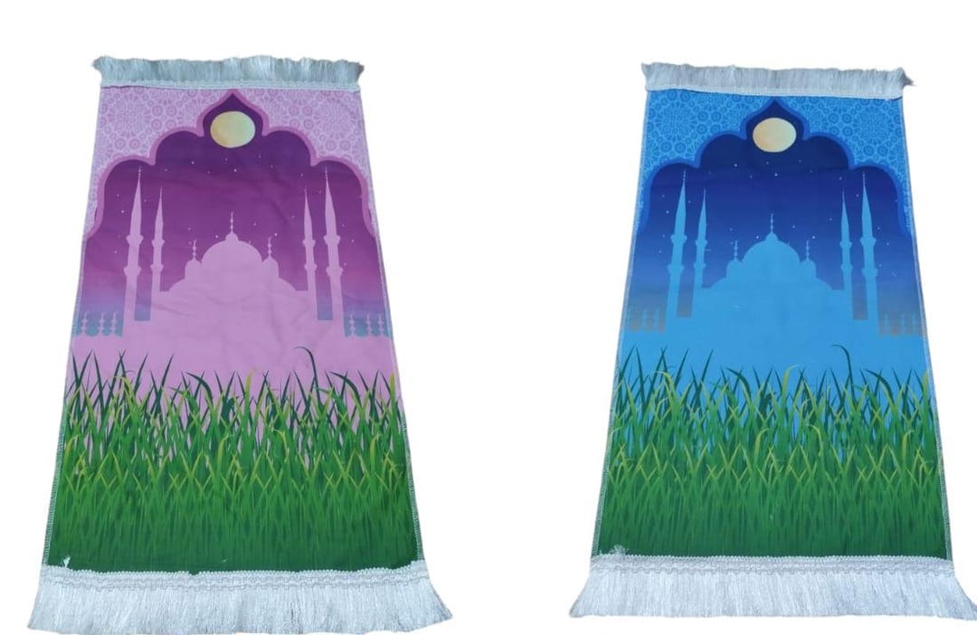 Quality Children Kids Thin Prayer Mat Rug Janamaz Salat Islamic Printed ...