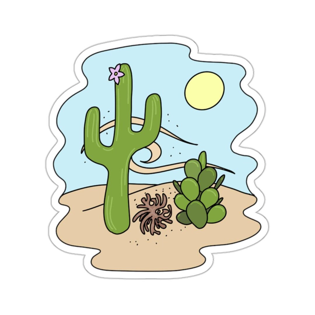 Desert Cactus Kiss-cut Stickers - Utah Arizona New Mexico Tumbleweed ...