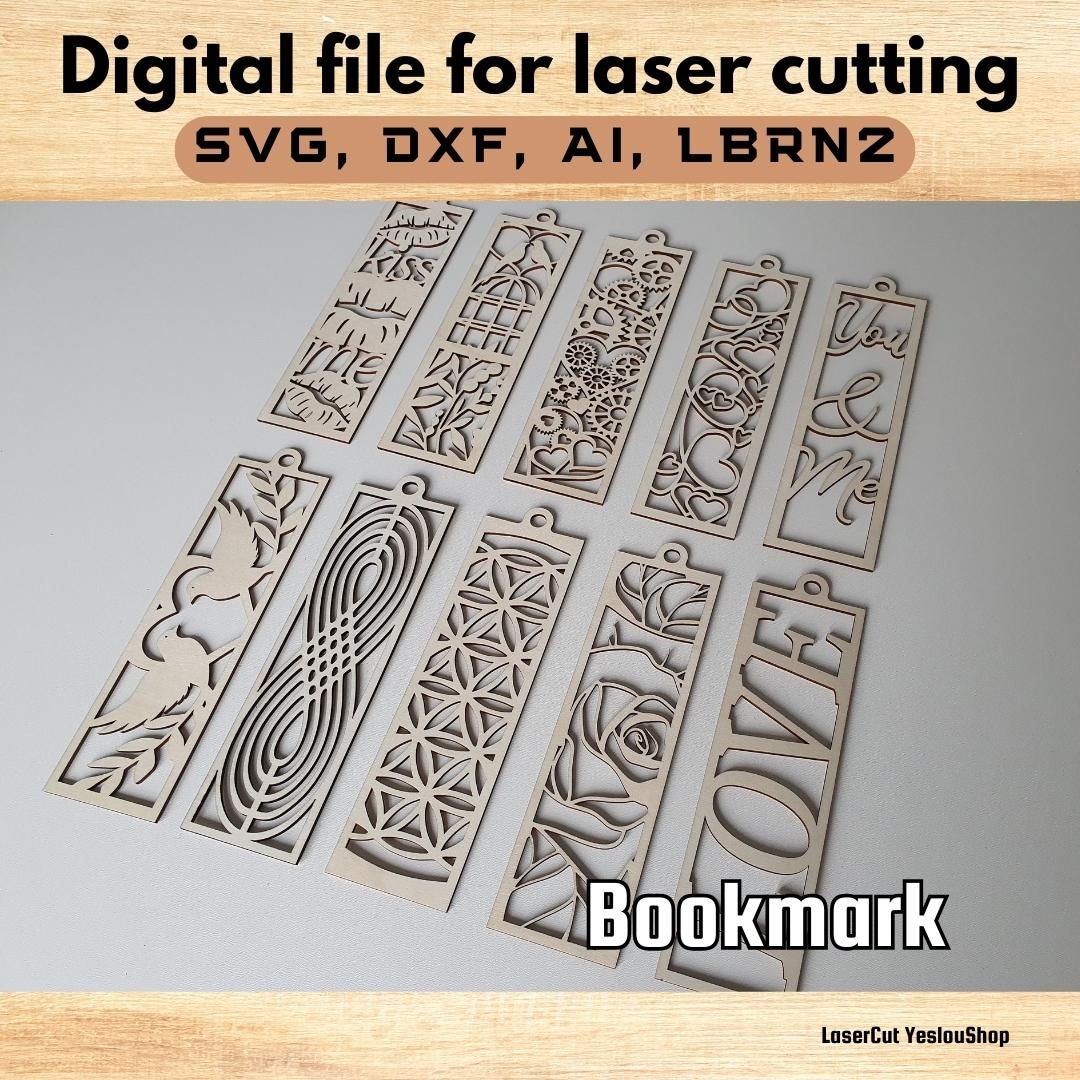 Valentine's Day Bookmark Svg/dxf Files for Laser Machines. Laser Cut ...