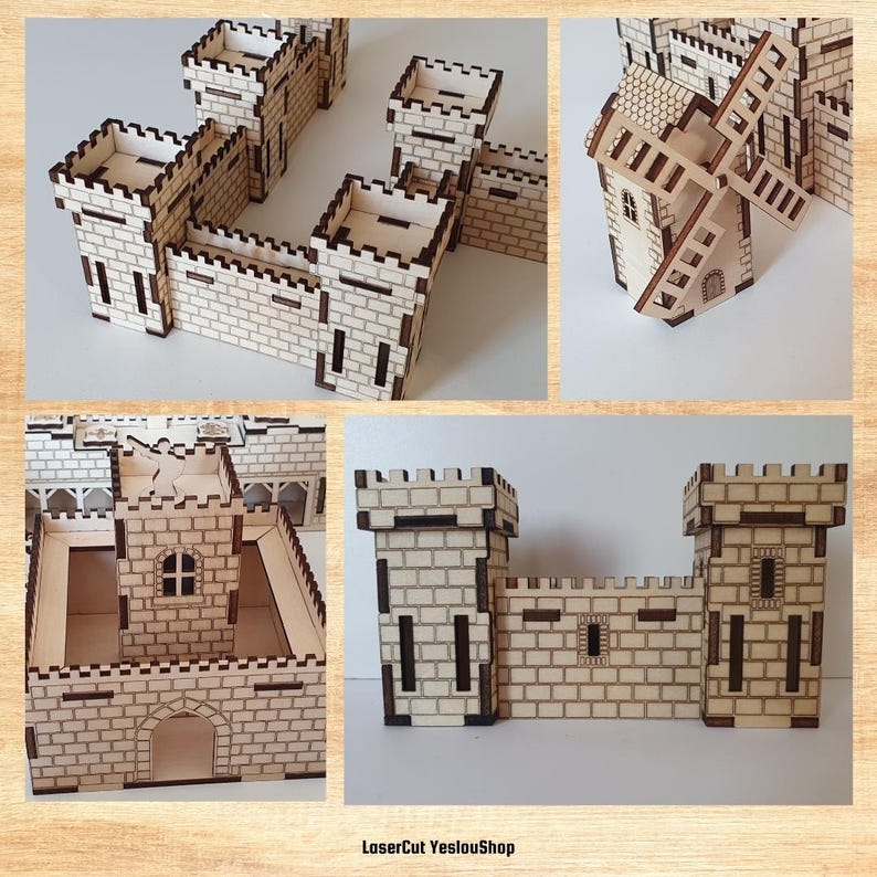 Modular Laser Cutting File Castle Including a Dungeon, Towers and ...