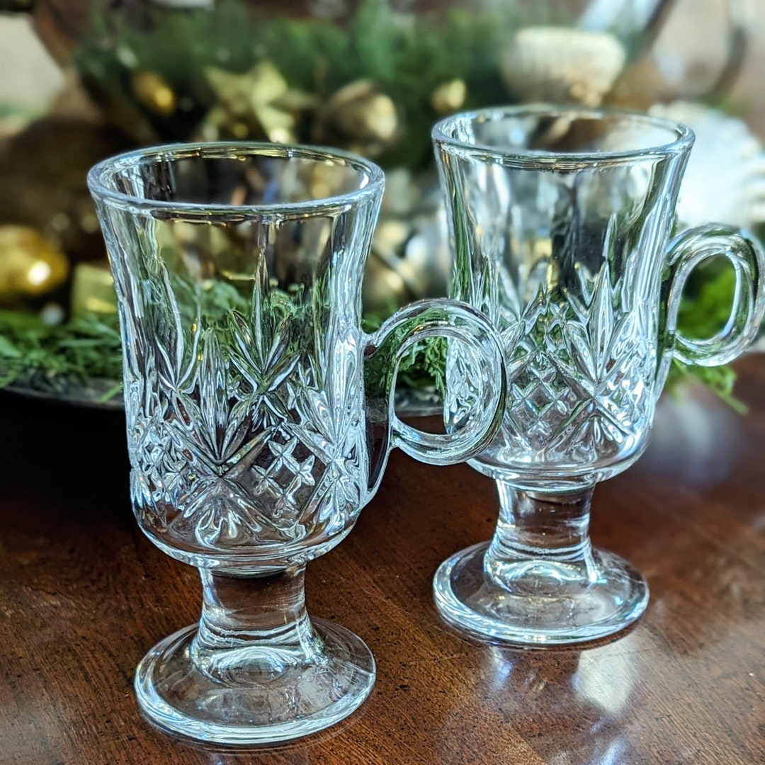 Vintage Glass Irish Coffee Mugs Set/2 - Etsy