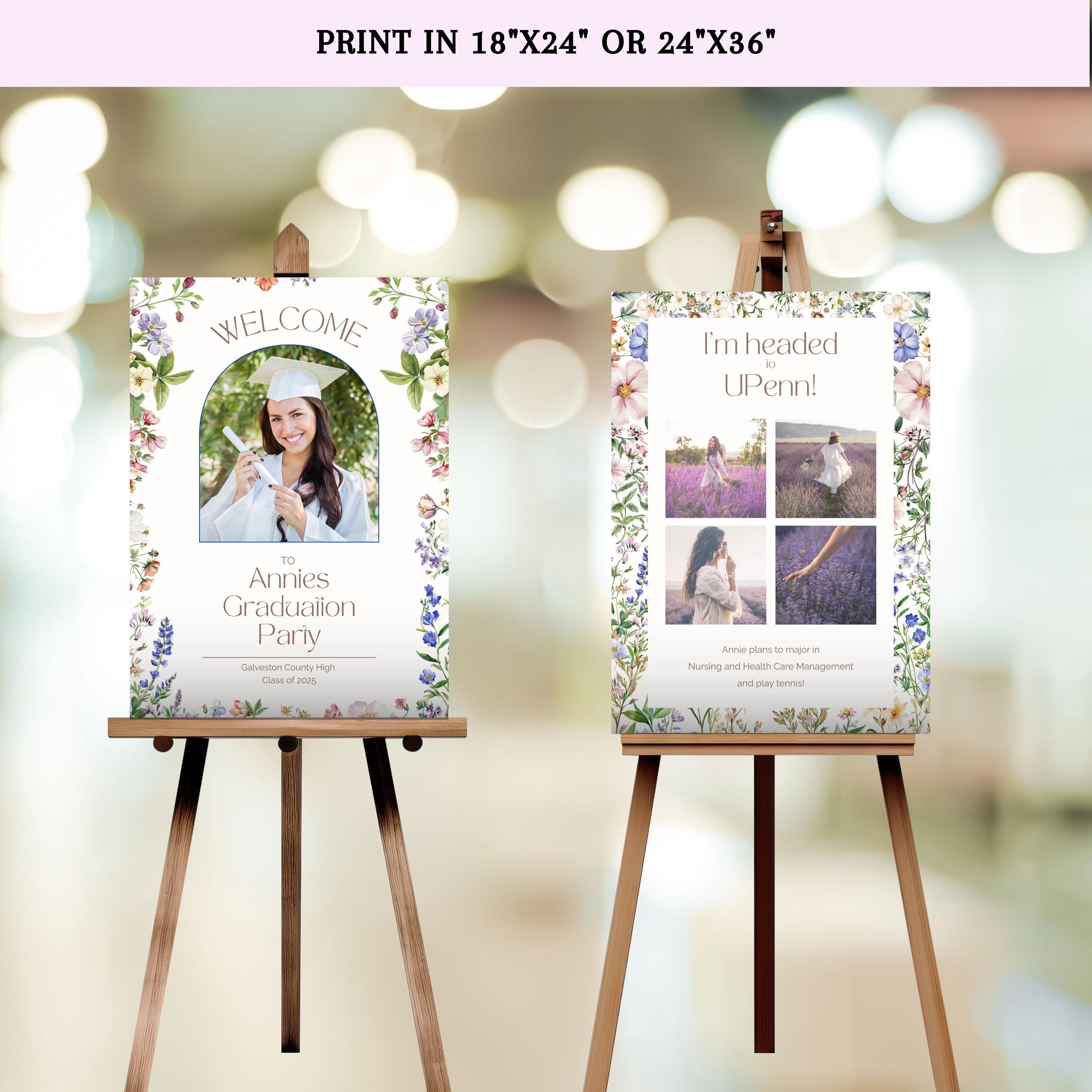 Wildflower Graduation Party Welcome Sign 2025, High School or College ...