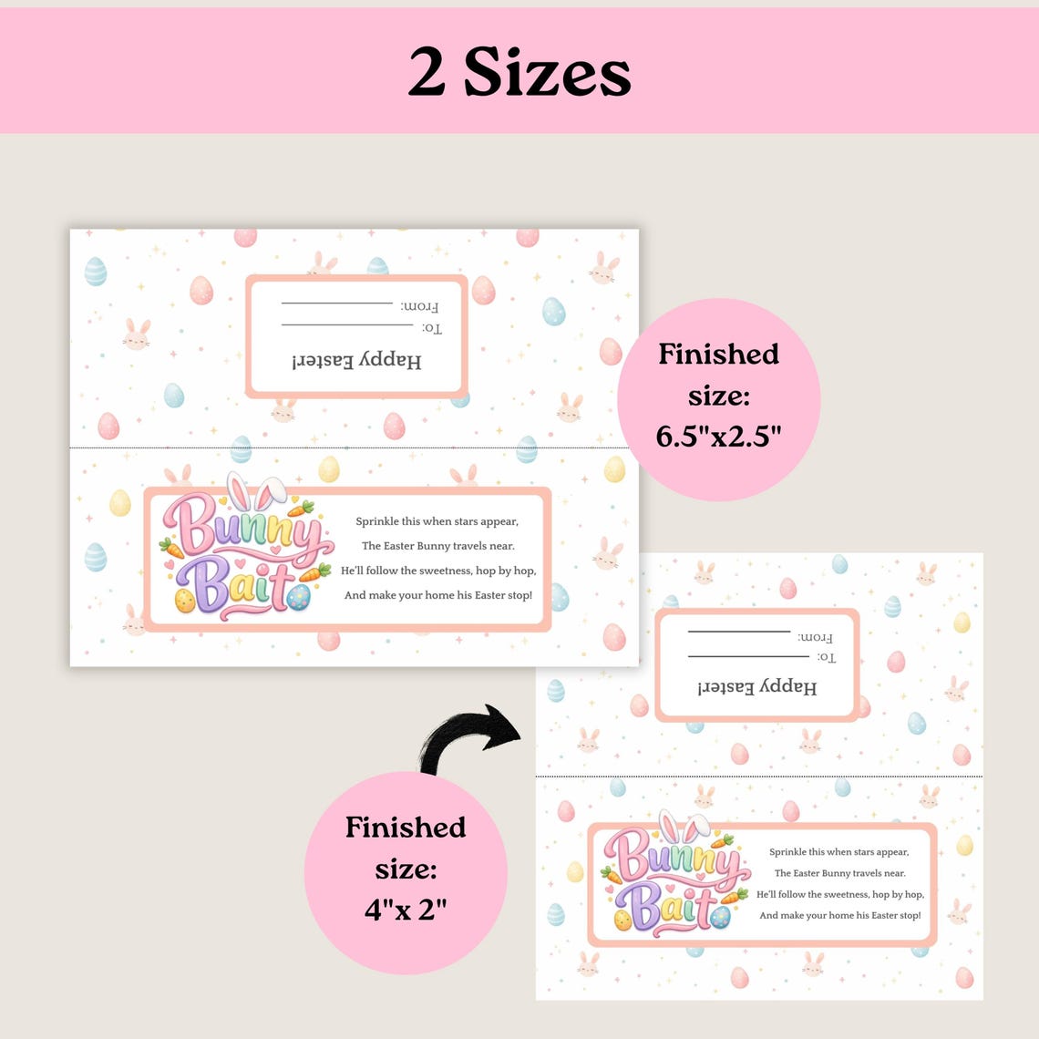 Easter Bunny Bait Printable Treat Bag Topper, Editable Bunny Bait Tags ...
