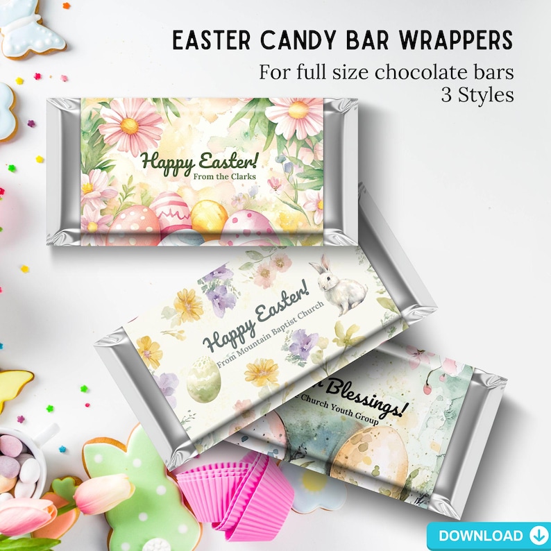 Easter Candy Bar Wrapper I Full Size Hershey Bar Custom Wrap I Gift for ...