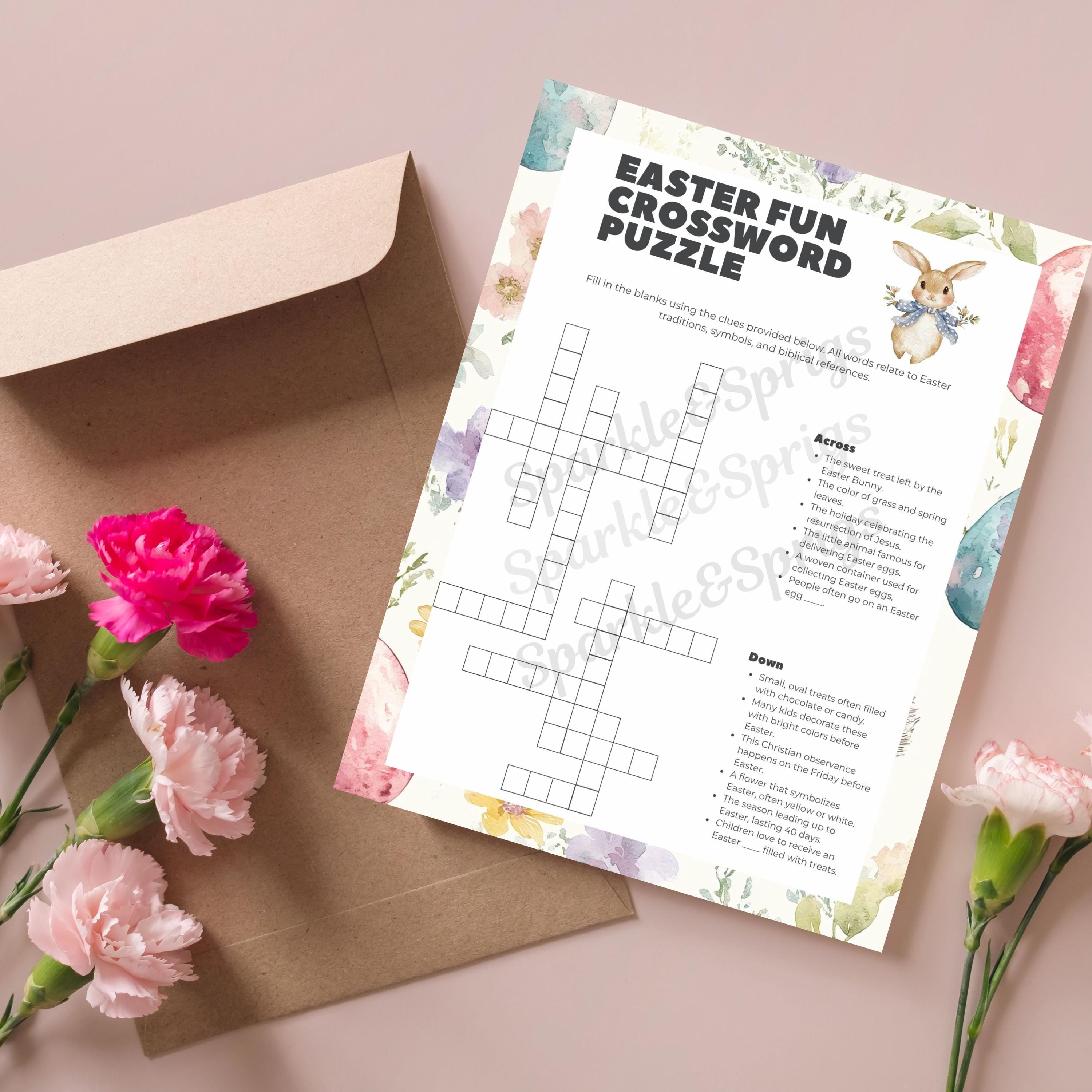 Easter Crossword Puzzle for Kids and Adults I Christian Church or ...