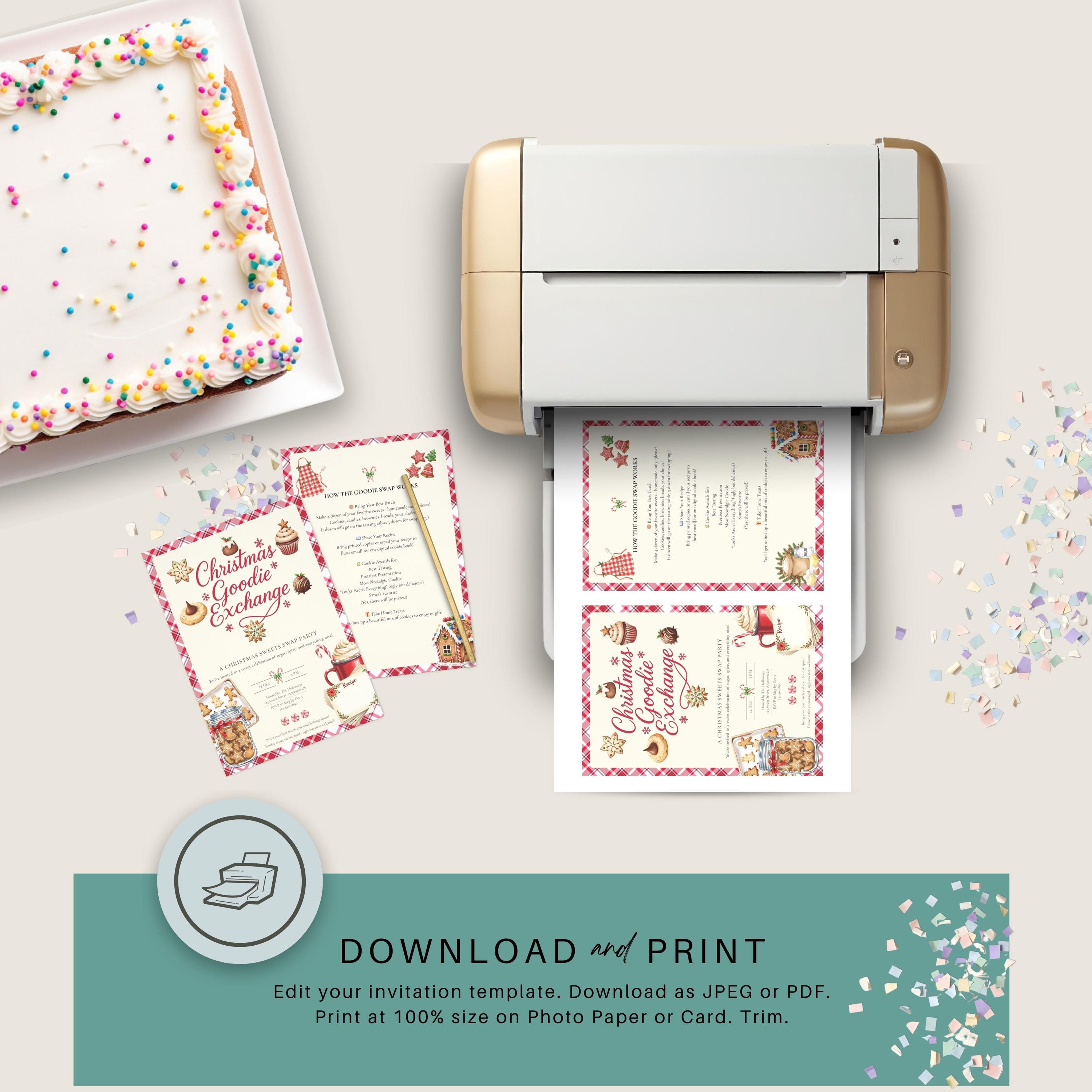 Christmas Goodie Exchange Invitation | Cookie Swap Party Invite Set ...