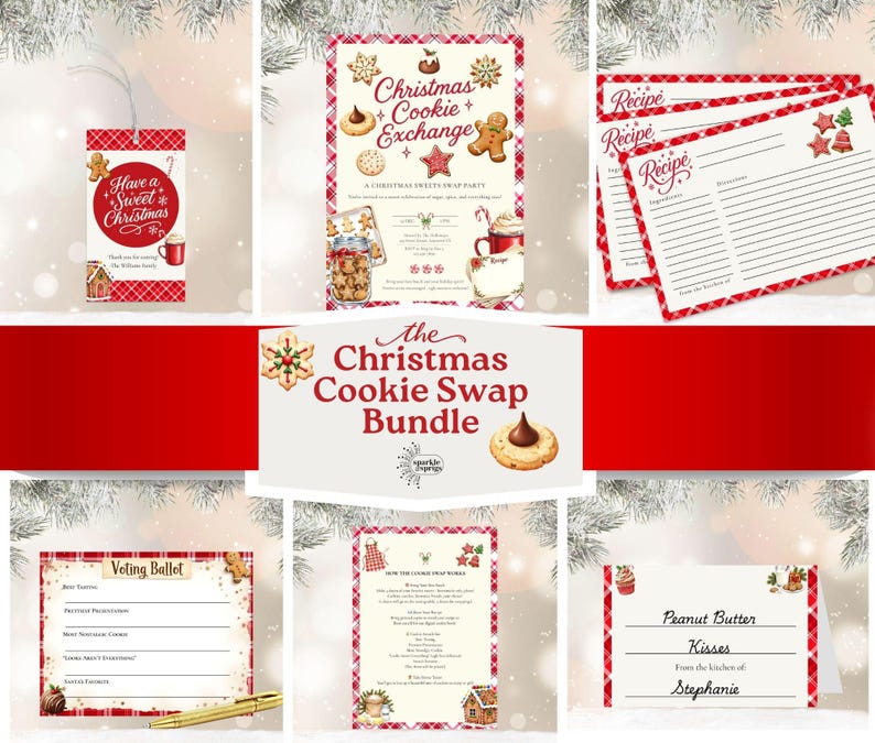 Christmas Cookie Exchange Party Bundle | Printable Event Kit With ...