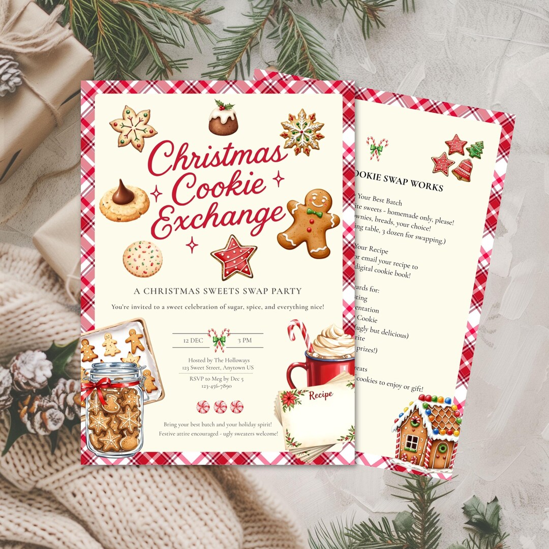 Christmas Cookie Exchange Invitation | Cookie Swap Party Invite Set ...