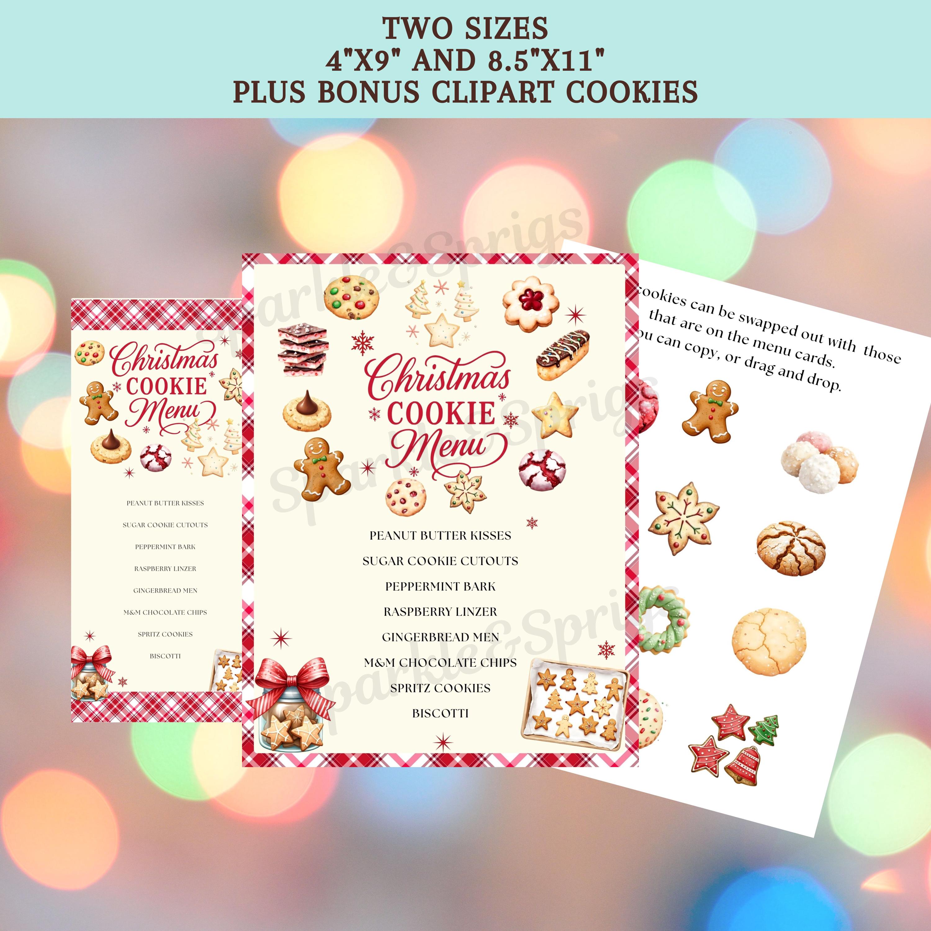 Christmas Cookie Menu Printable | Editable Cookie Exchange Sign ...
