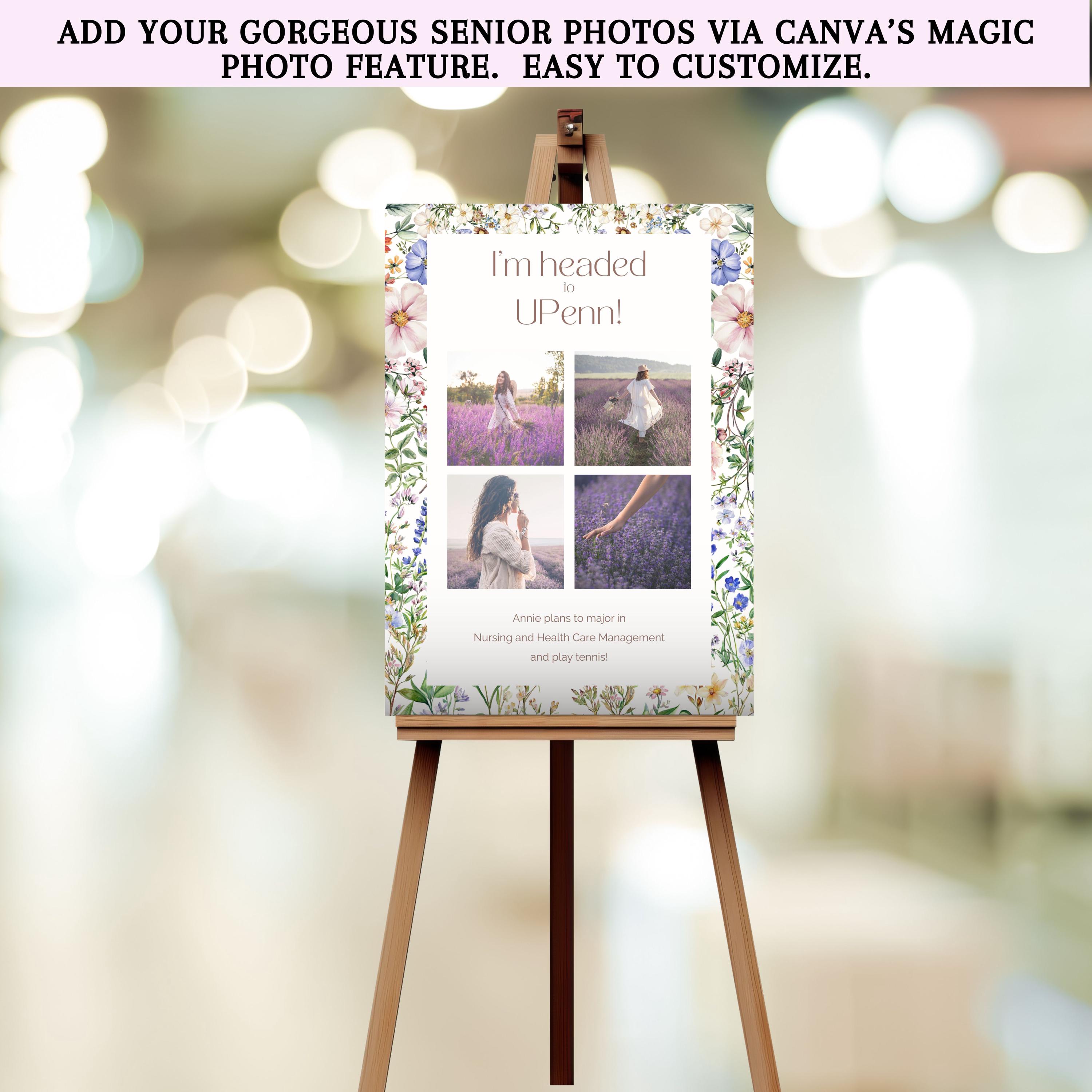 Wildflower Graduation Party Welcome Sign 2025, High School or College ...