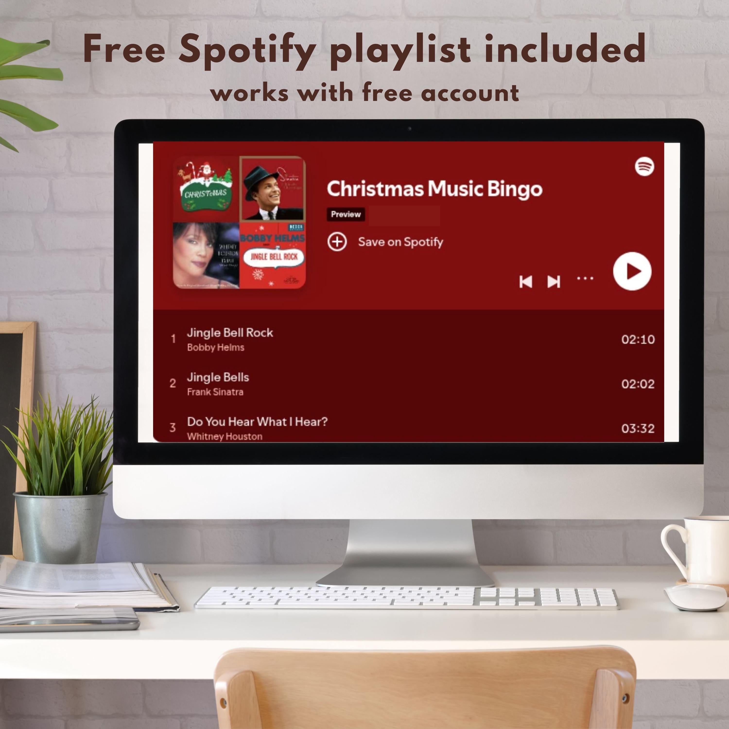 Christmas Music Bingo Game Bundle, Printable Holiday Party Kit, Song ...