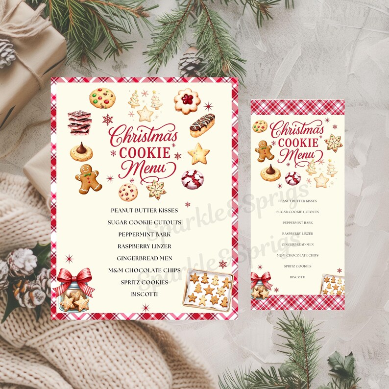Christmas Cookie Menu Printable | Editable Cookie Exchange Sign ...