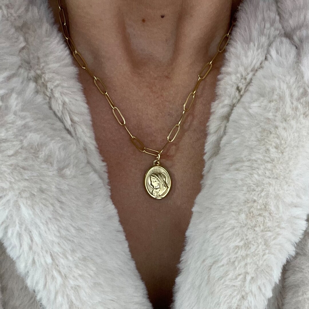 Virgin Mary Pendant Necklace Virgin Mary Charm Couples Necklace Anti ...