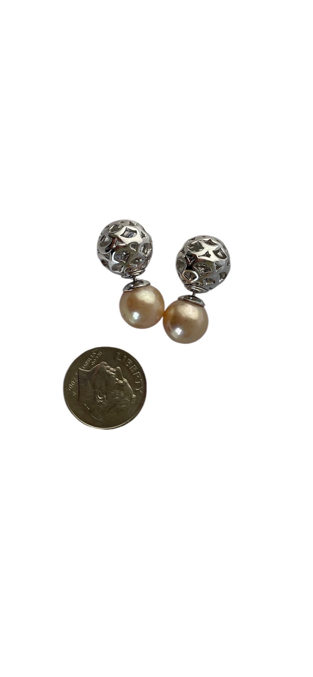 Pink Pearl Earrings; Double Sided Reversible Pearl Earrings; Pearl ...