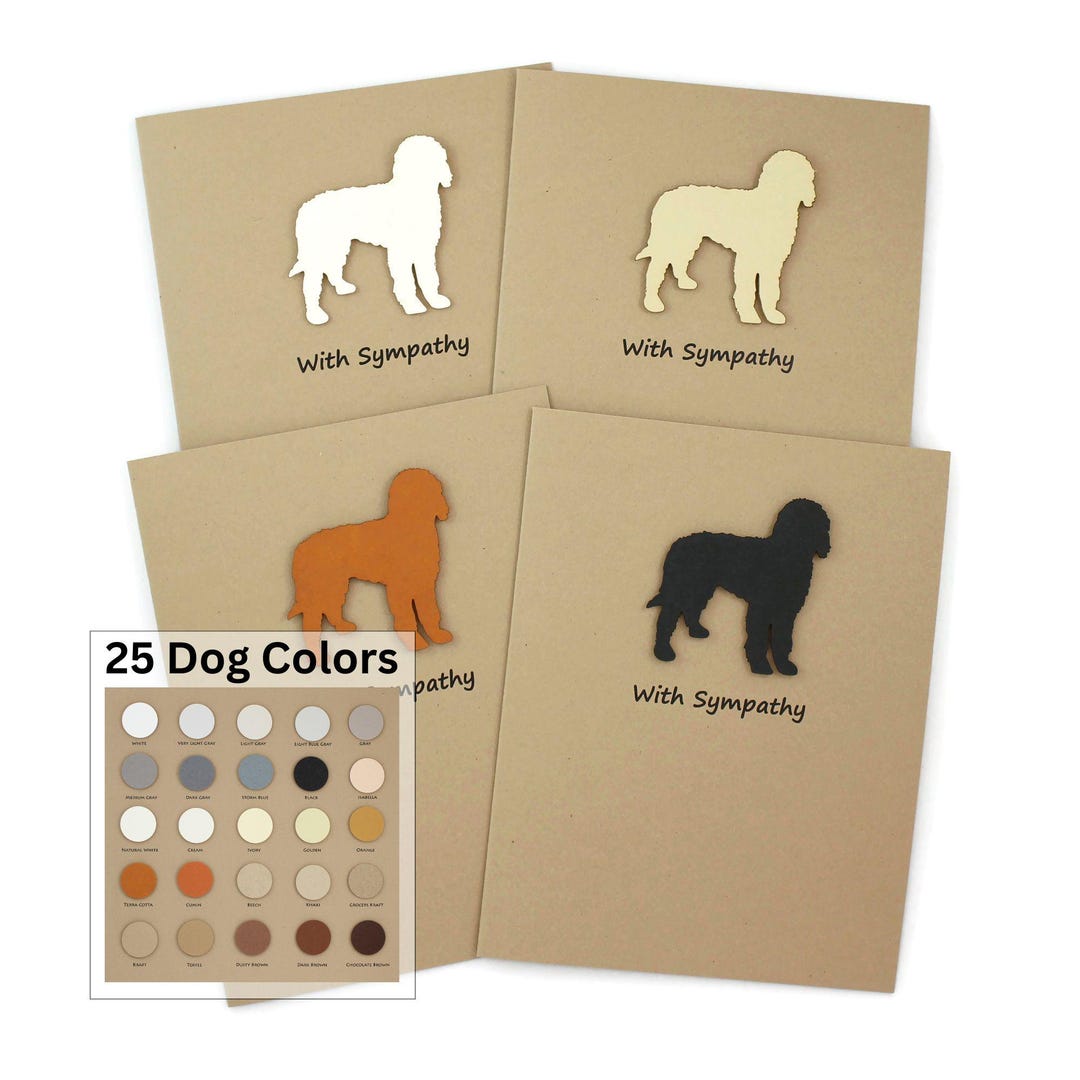 Handmade Doodle Sympathy Card: 25 Dog Colors, Kraft Brown - Etsy