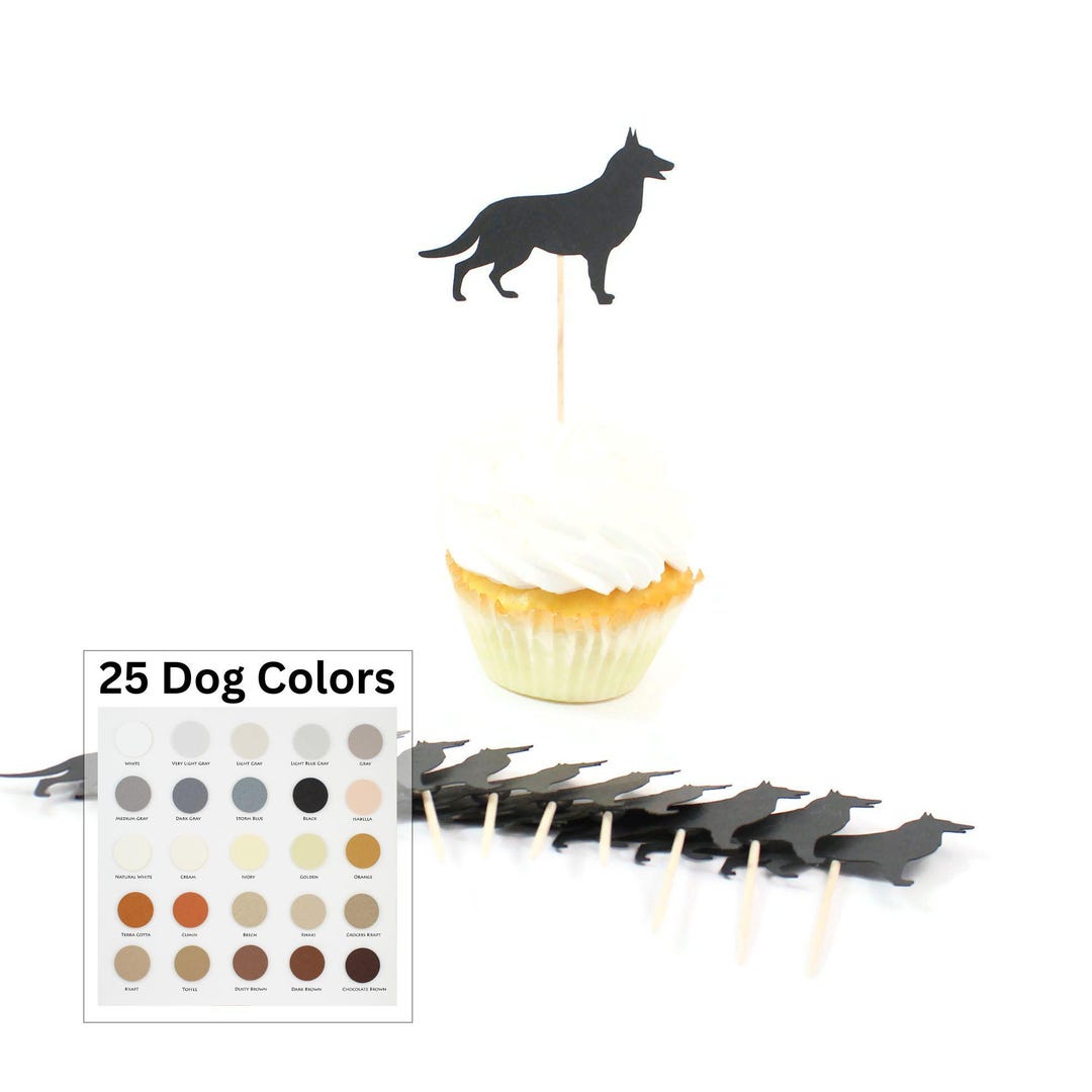 German Shepherd Cupcake Toppers Set of 12 | 25 Dog Colors Available ...