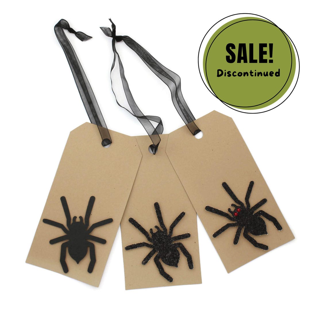 Spider Halloween Tags Pack of 6 | Handmade Holiday Tag Set | Kraft ...