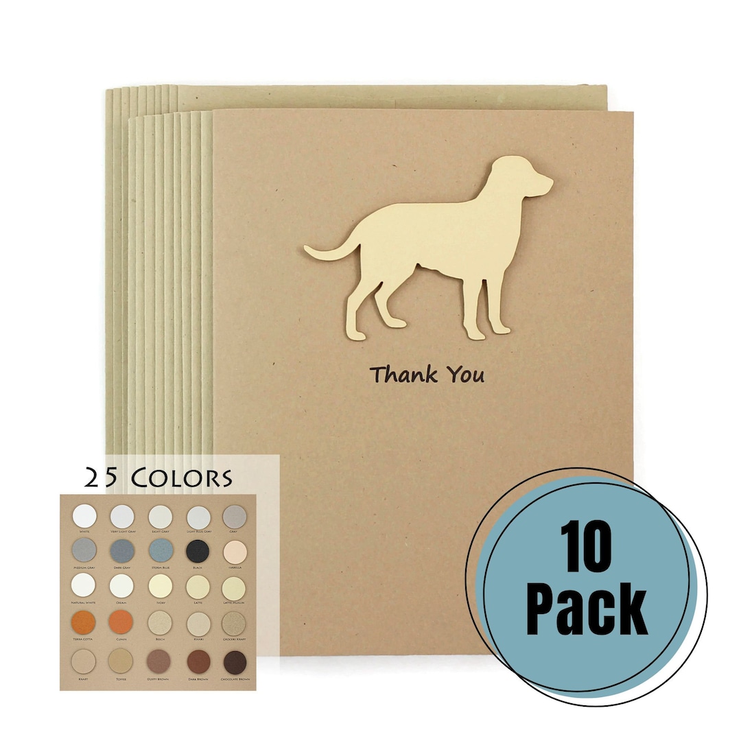 Labrador Thank You Cards: Handmade Dog Greeting Cards, Kraft Brown ...
