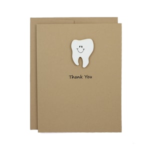 Kraft Brown Tooth Thank You 10 Pack Notecards | Handmade Dentist ...
