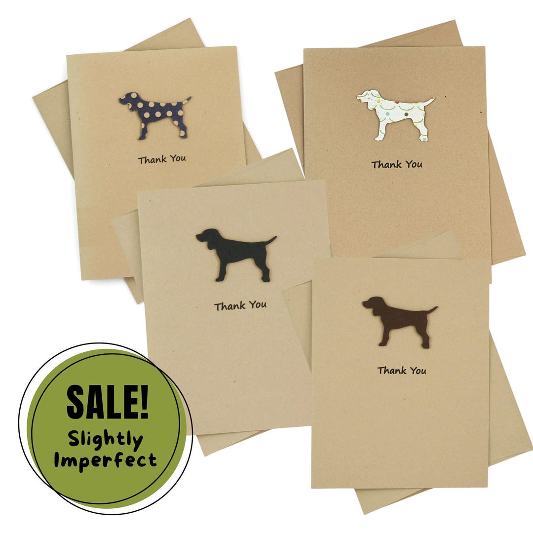 Dog Thank You Notecard | Handmade Generic Dog Thank You Greeting Card ...