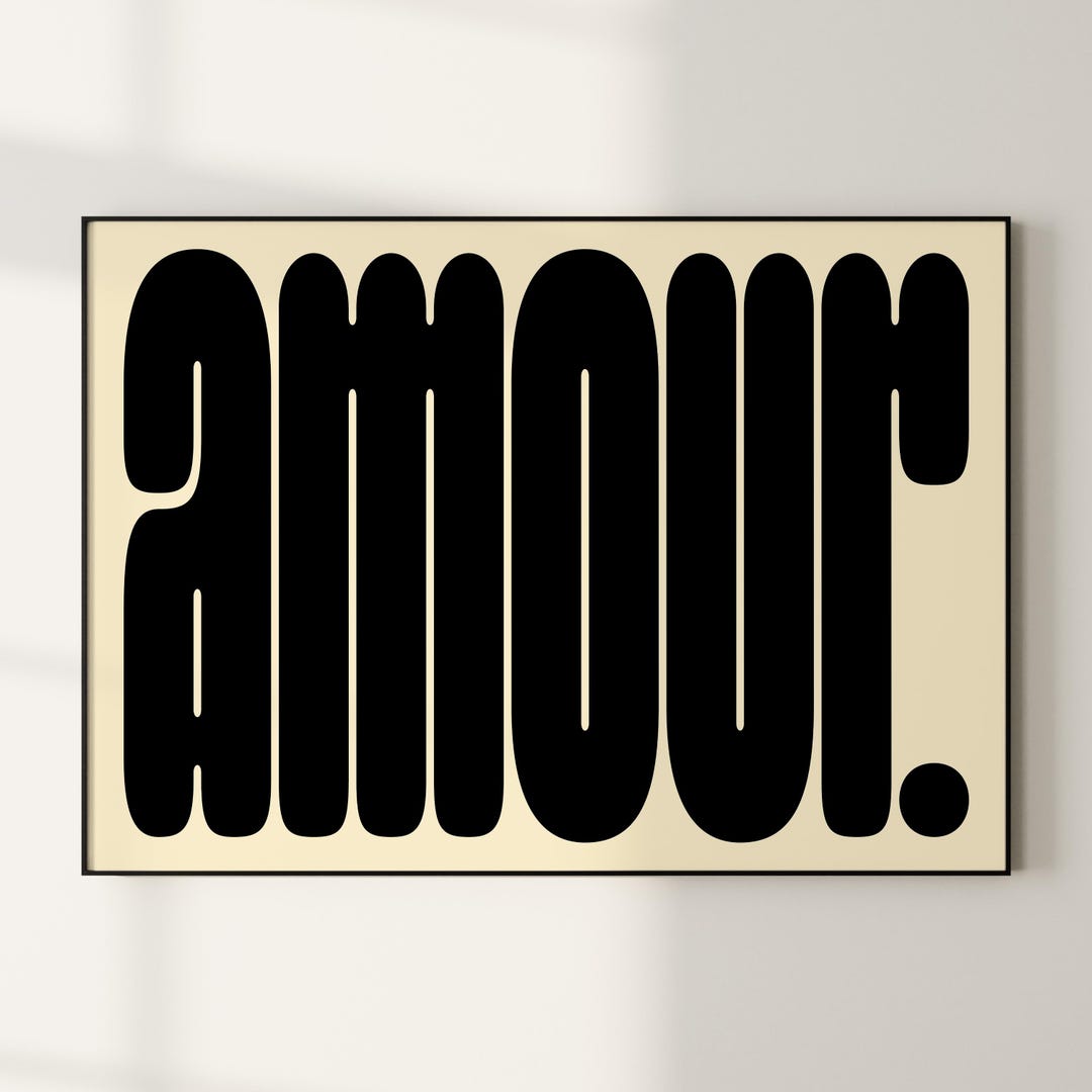 Amour Typography Print: Bold French Text, Modern Wall Art - Etsy