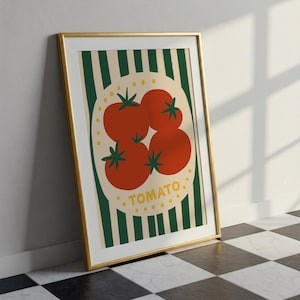 Tomato Kitchen Print: Funny Food Poster, Colorful Vegetable Art - Etsy