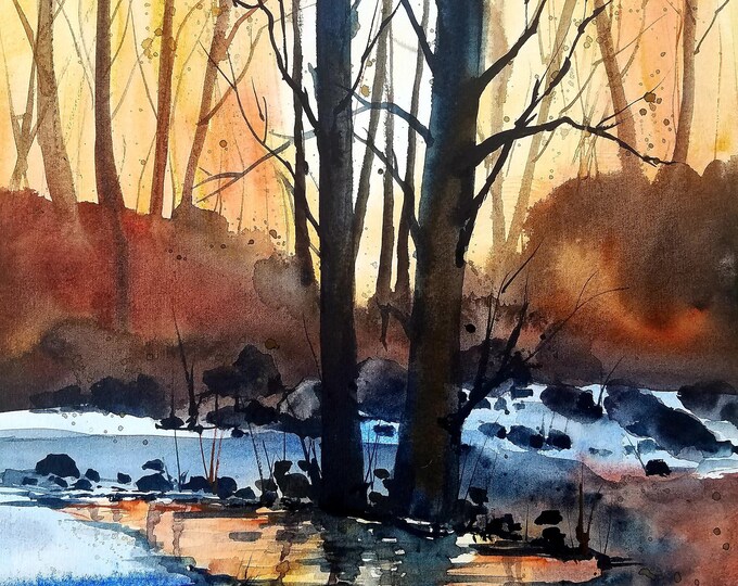 ORIGINAL LANDSCAPE Painting, WATERCOLOR, Jim Lagasse Art, Wall Art ...