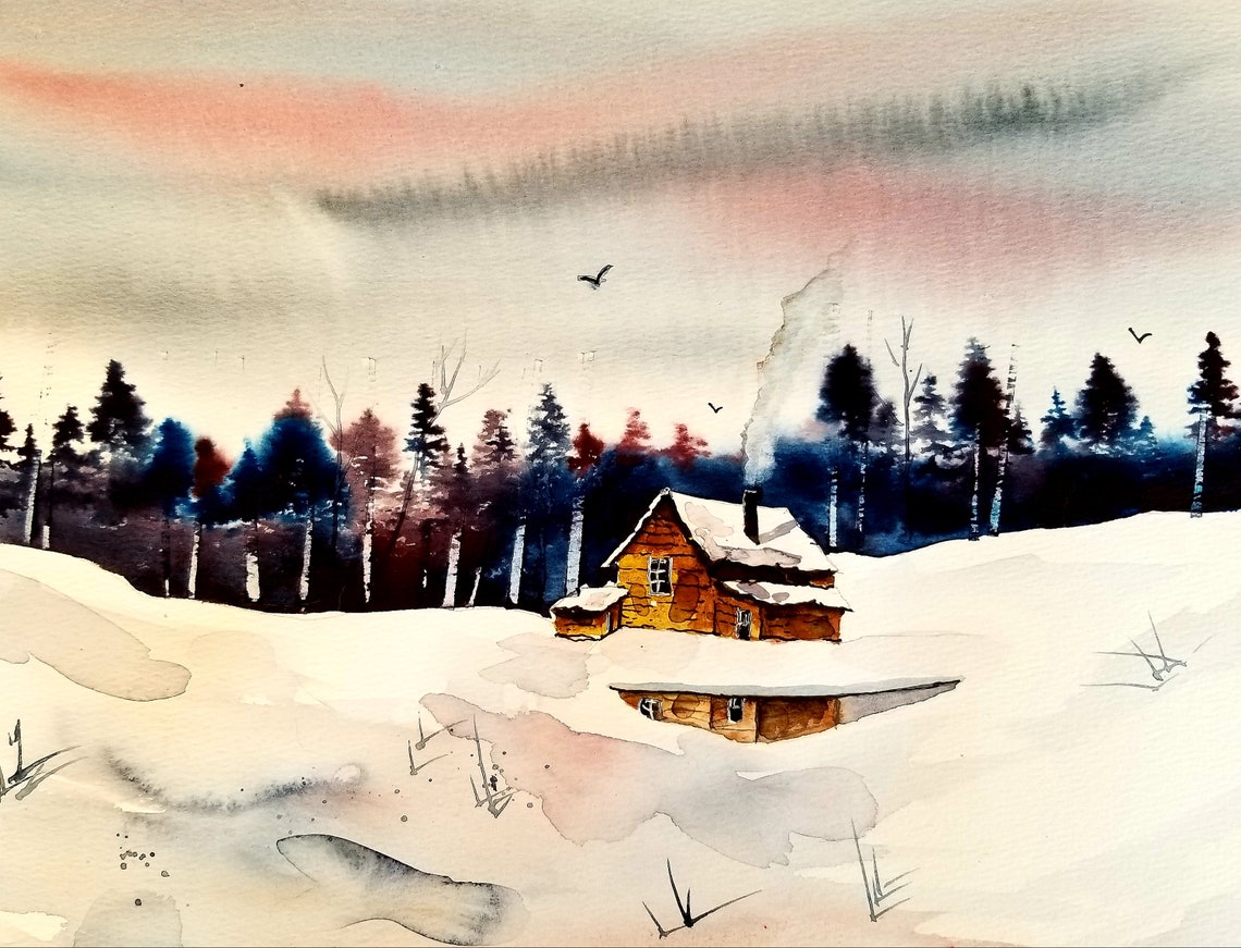 Original Watercolor Painting Landscape Jim Lagasse Art Wall - Etsy