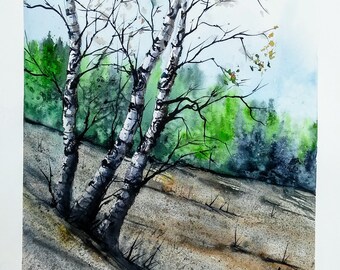 Original Watercolour Painting by Jim Lagasse Trees Painting Original ...
