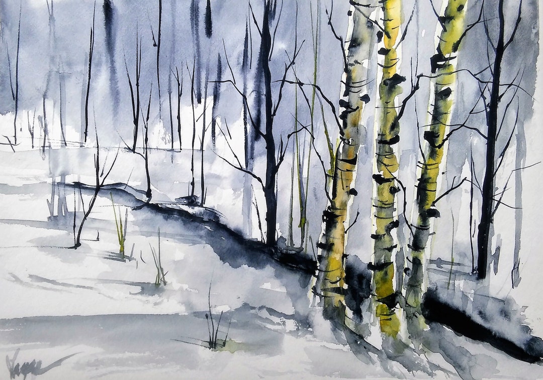 Original Watercolour Painting by Jim Lagasse | Trees Painting ...