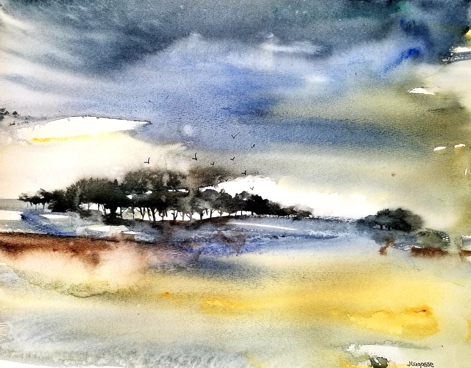 Abstract Landscape Landscape Watercolor Abstract Landscape | Etsy