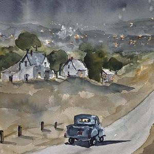 Heading Into Town, Watercolor, Original Painting, Watercolor Painting, Original Art, Jim Lagasse ...