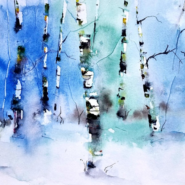 Abstract Birch Trees - Etsy