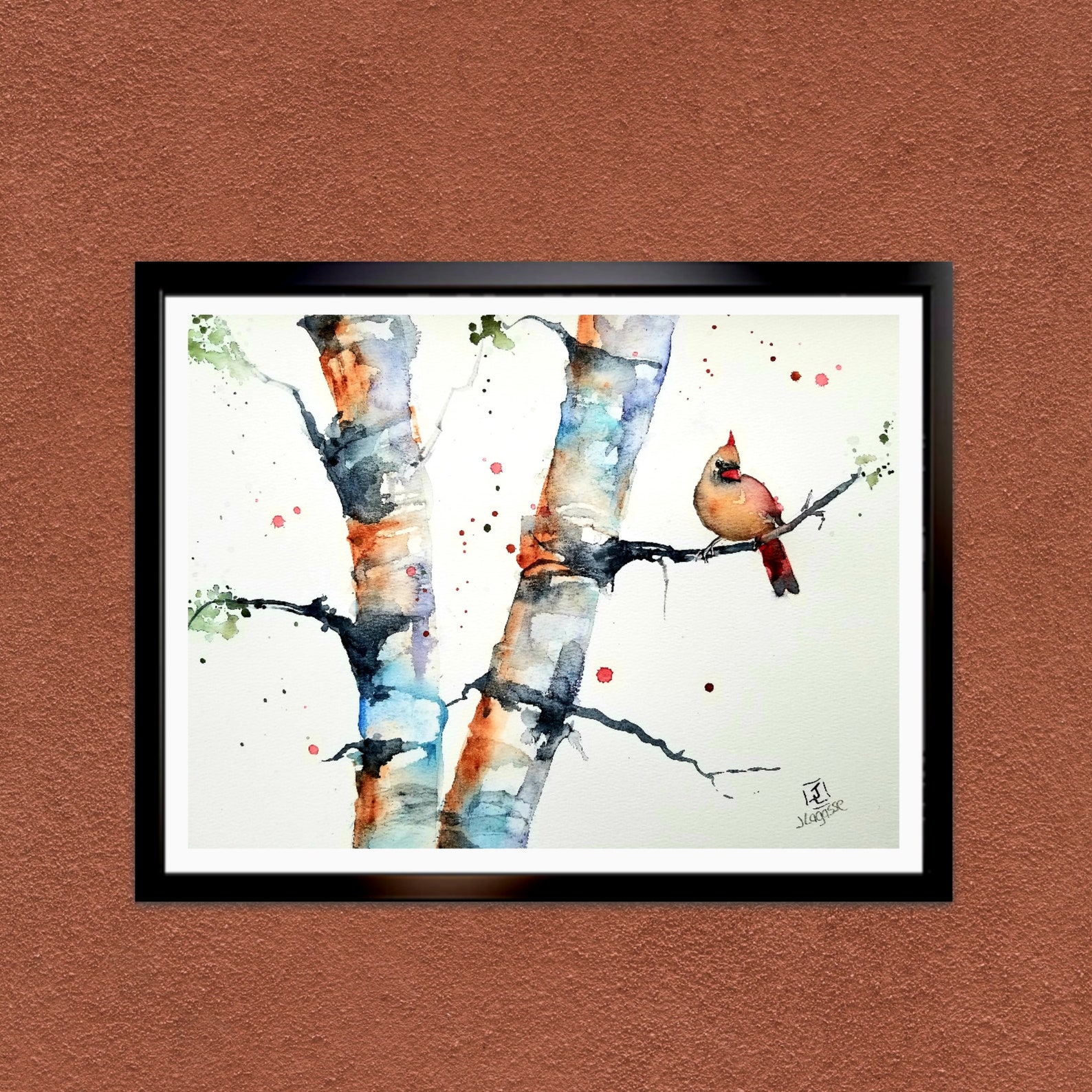 Cardinal Print Watercolor Print Bird Print Cardinal Art - Etsy